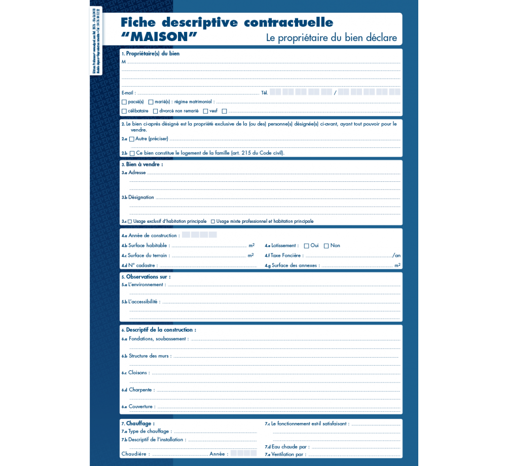 Fiche descriptive contractuelle MAISON