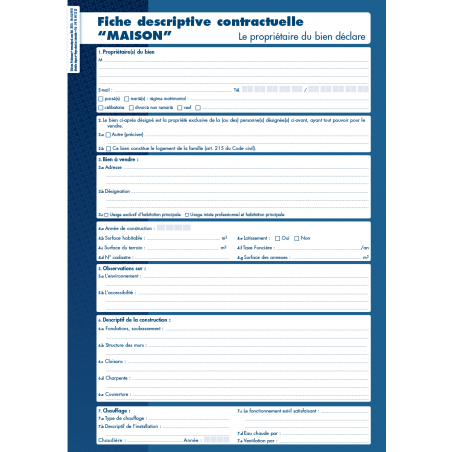Fiche descriptive contractuelle MAISON